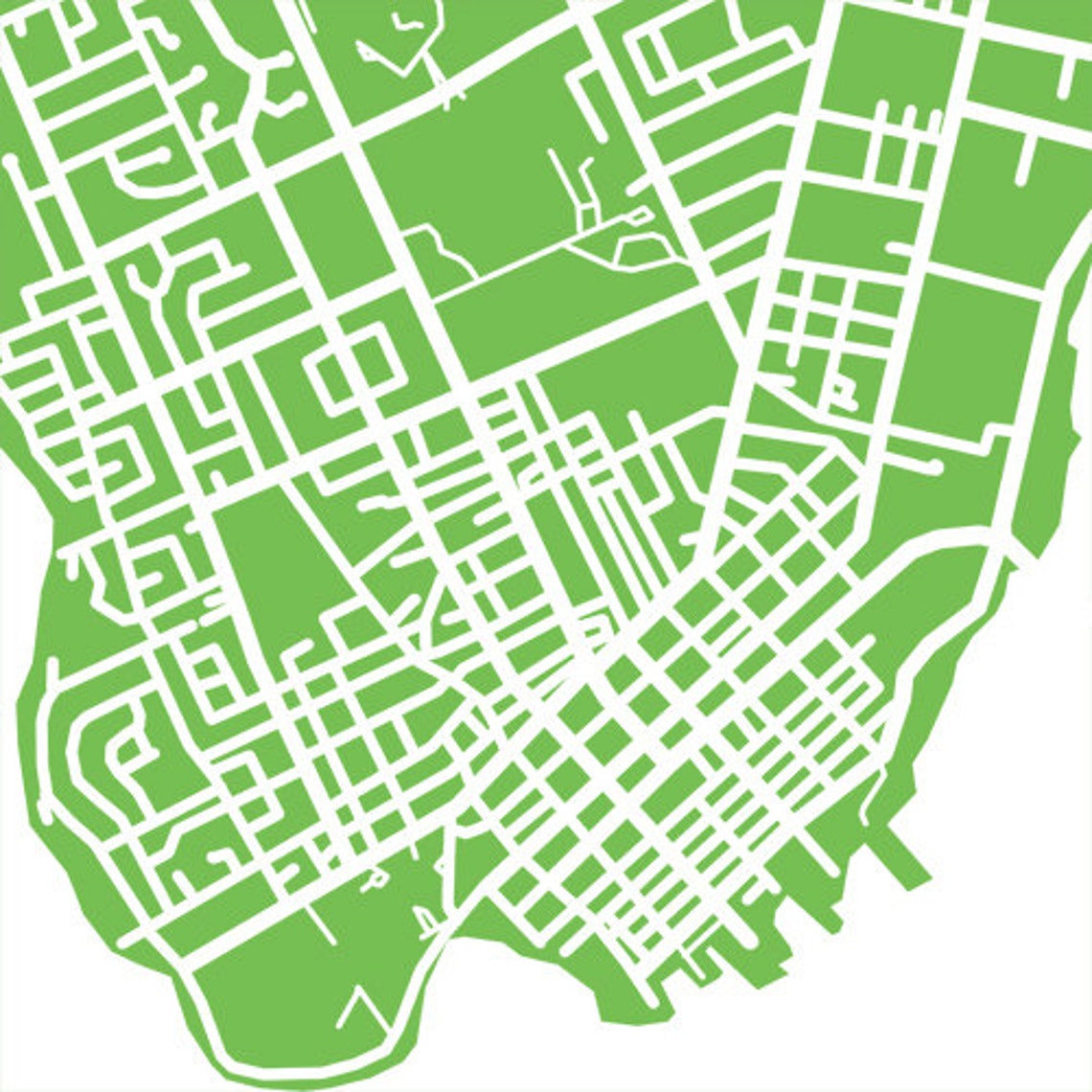 Charlottetown Map - PEI Art Poster - Etsy