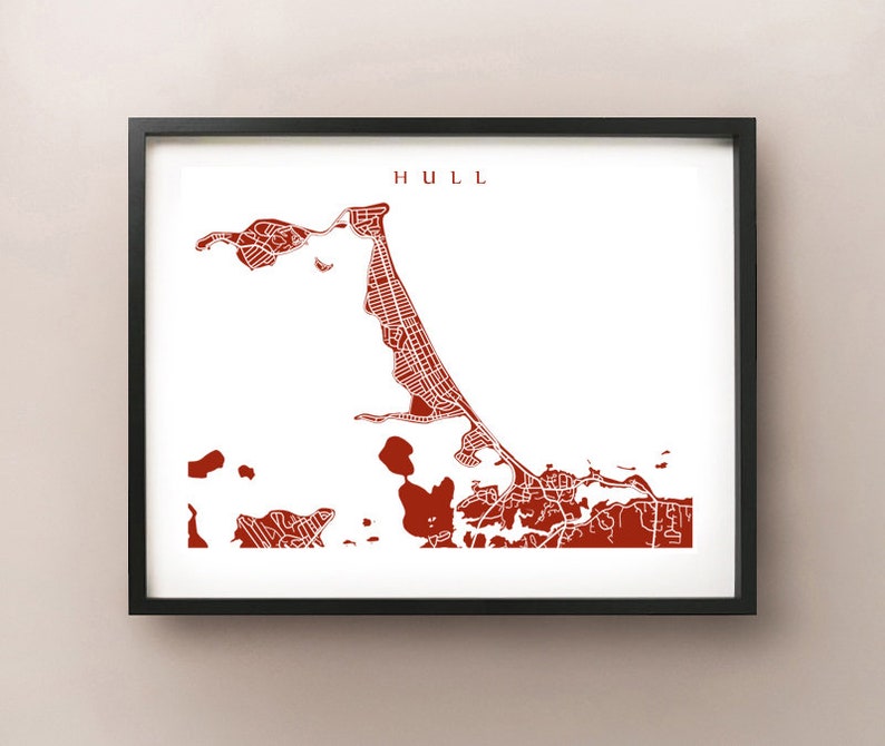 Hull MA Map Print Nantasket Beach Massachusetts Poster - Etsy