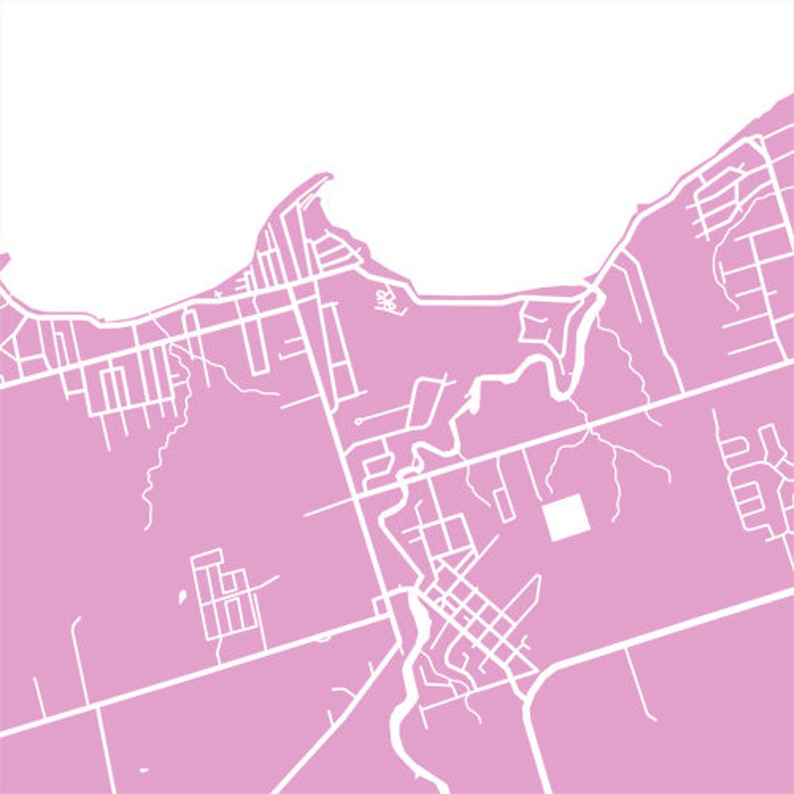 Sutton Map Print - Georgina, Ontario Art Poster - Etsy
