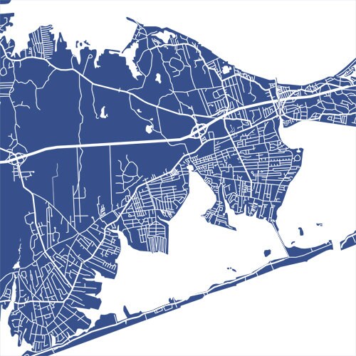 Southampton Map Art Poster Print New York - Etsy