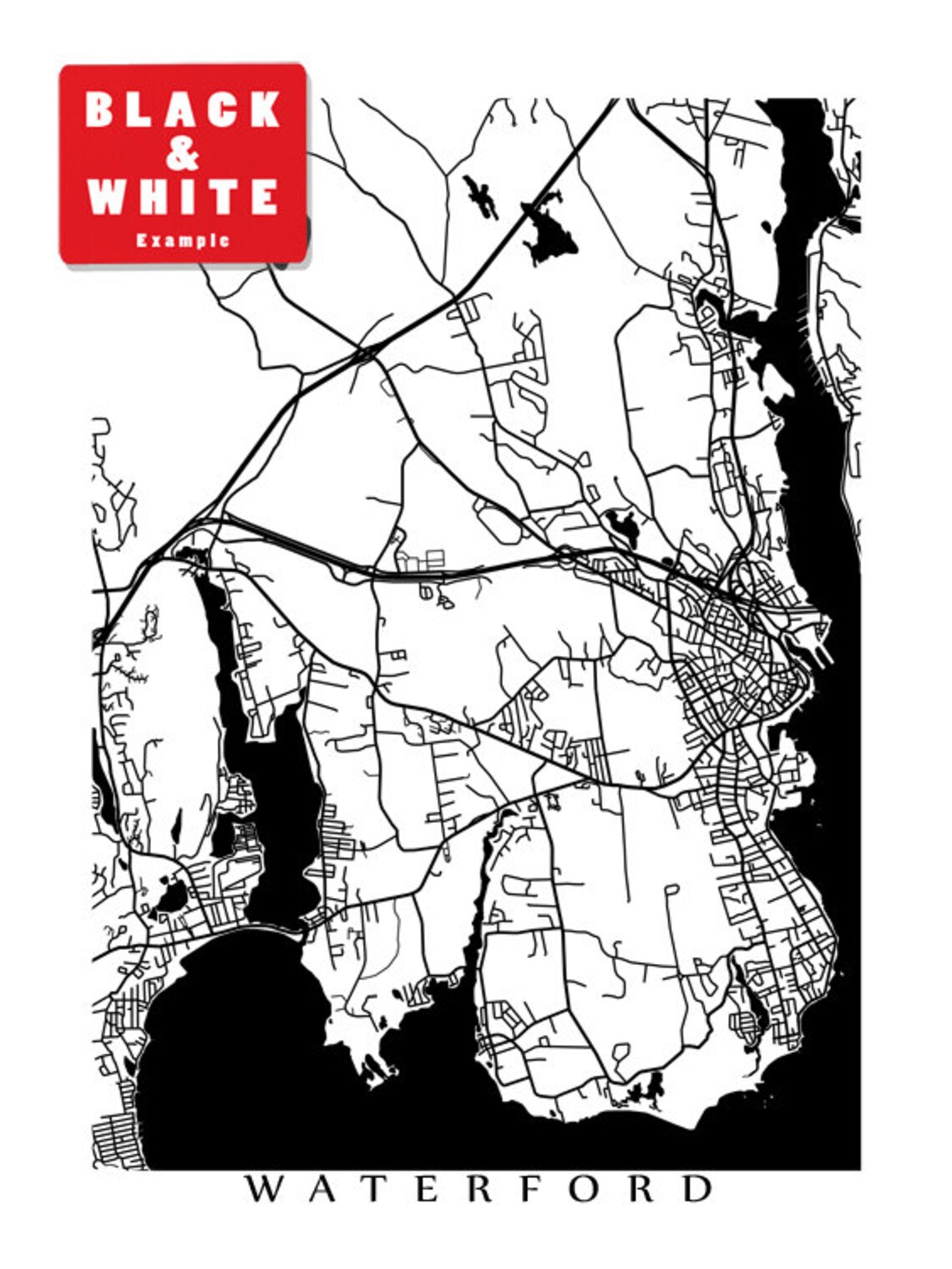 Waterford CT Map Print New London CT - Etsy