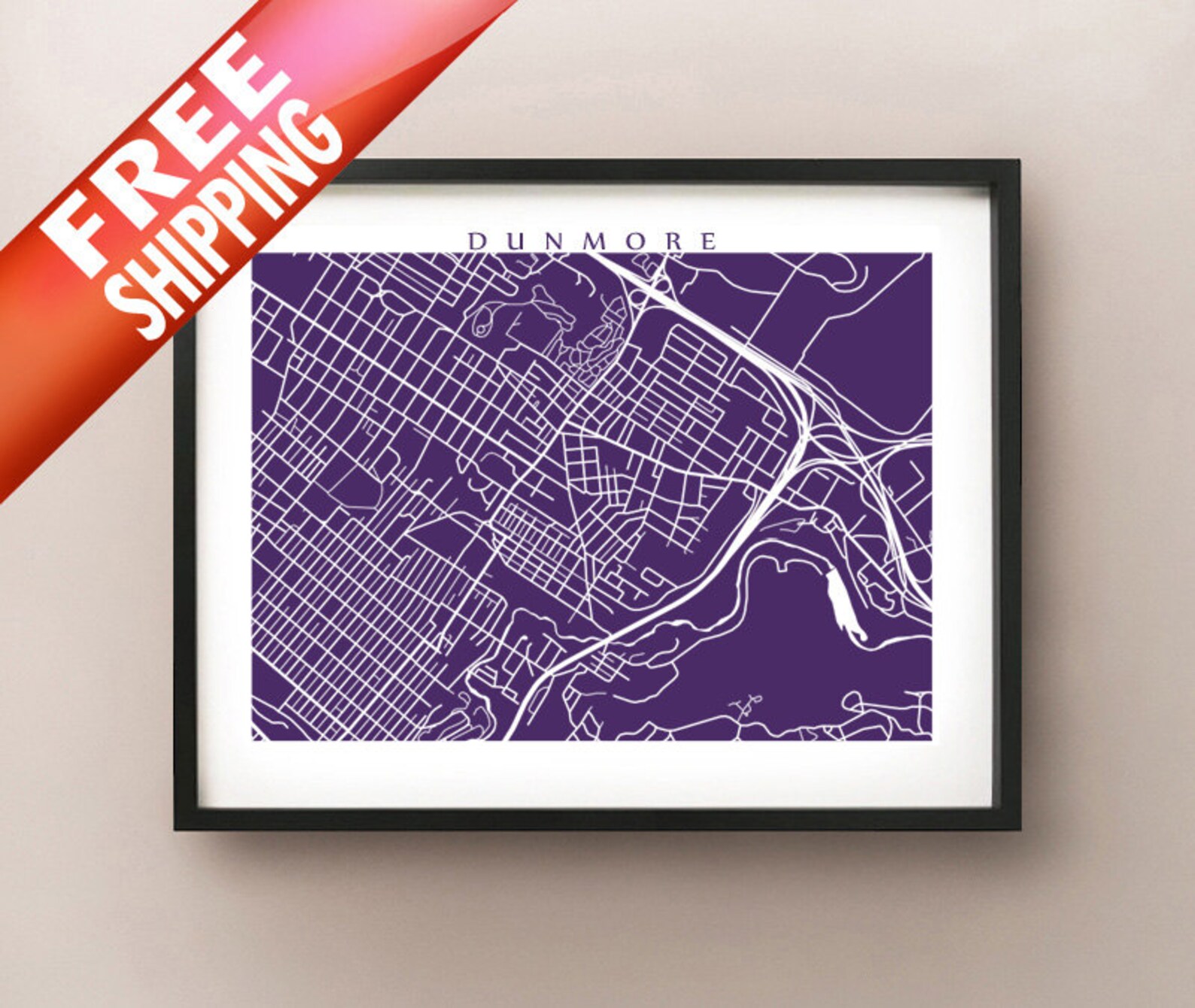 Dunmore PA Map Pennsylvania Poster | Etsy