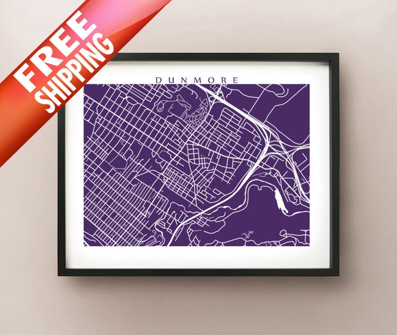 Dunmore, PA Map - Pennsylvania Poster - Etsy