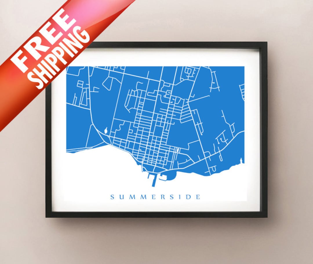 Summerside Map - PEI Art Poster - Etsy.de