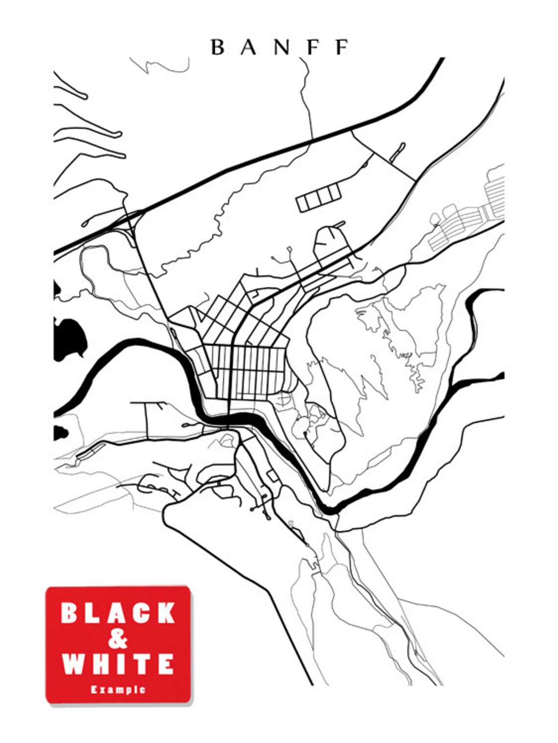 Banff Map Print - Etsy