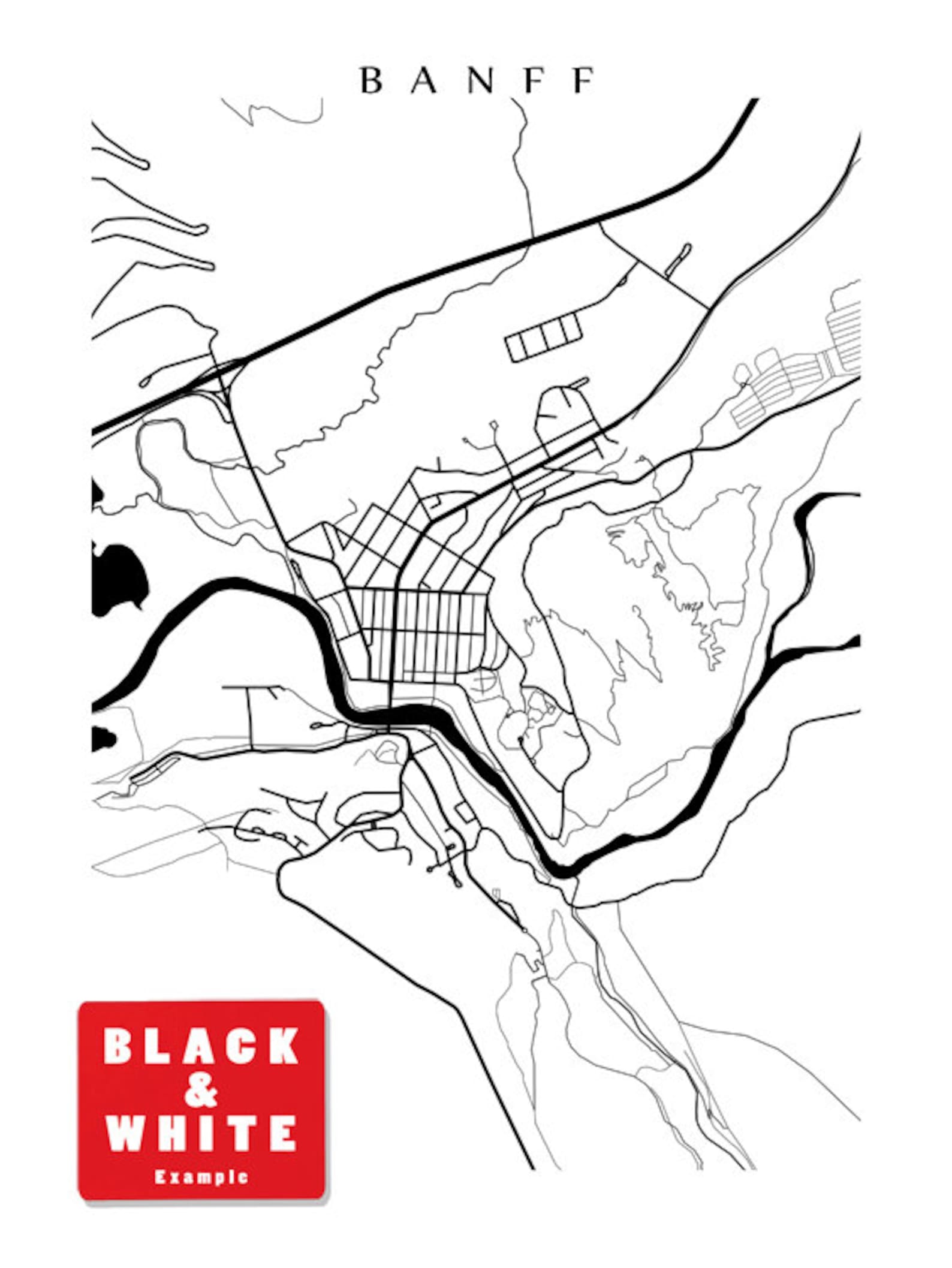 Banff Map Print | Etsy