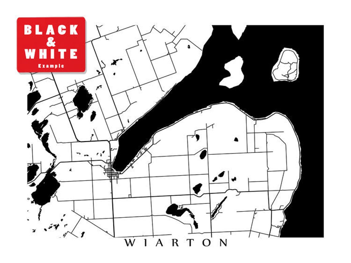 Wiarton Map Print Ontario Art Canada Poster - Etsy