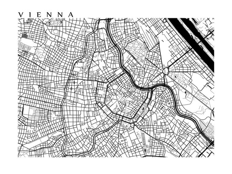Vienna Map Print Austria Poster - Etsy