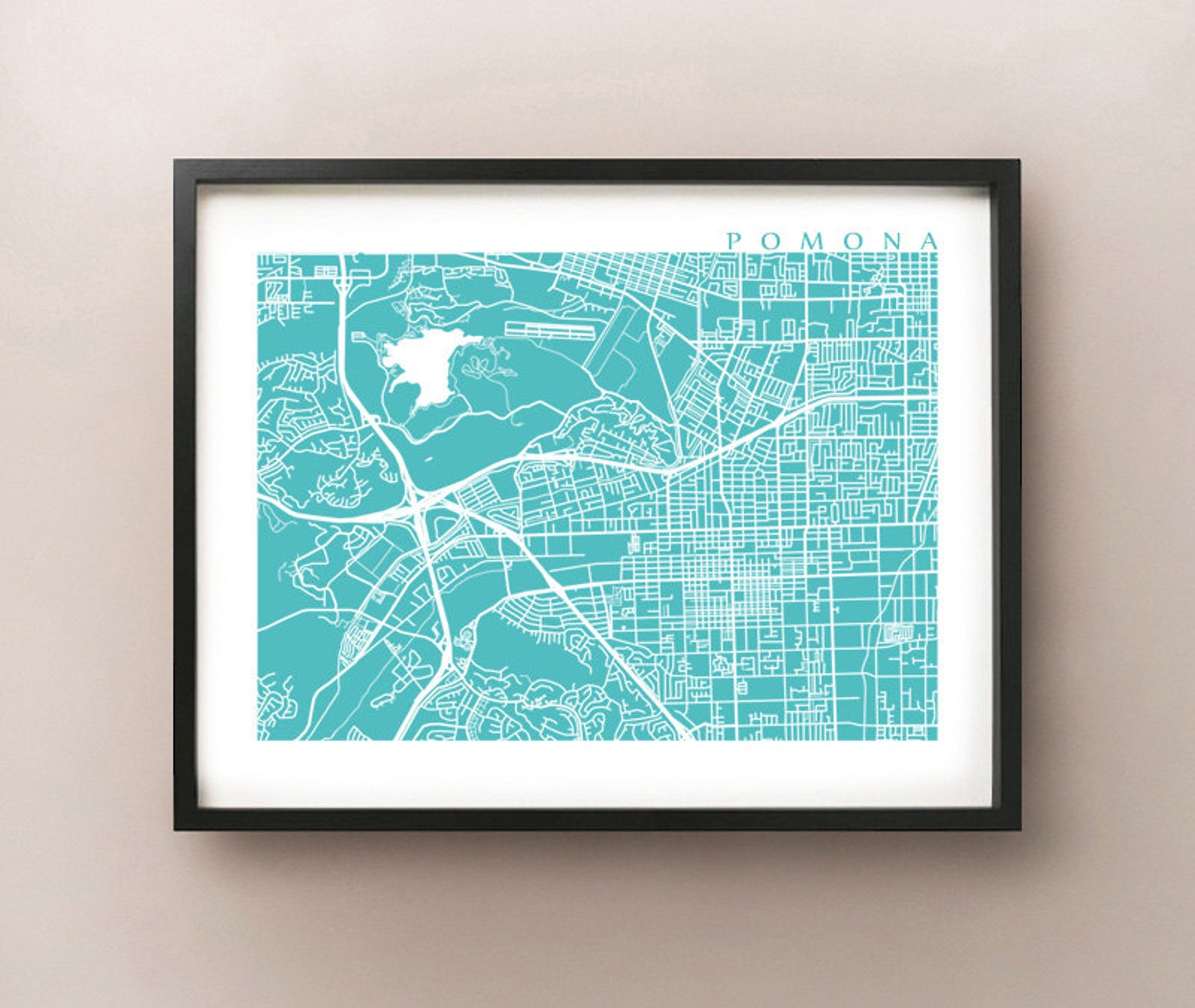 Pomona Map California Print - Etsy
