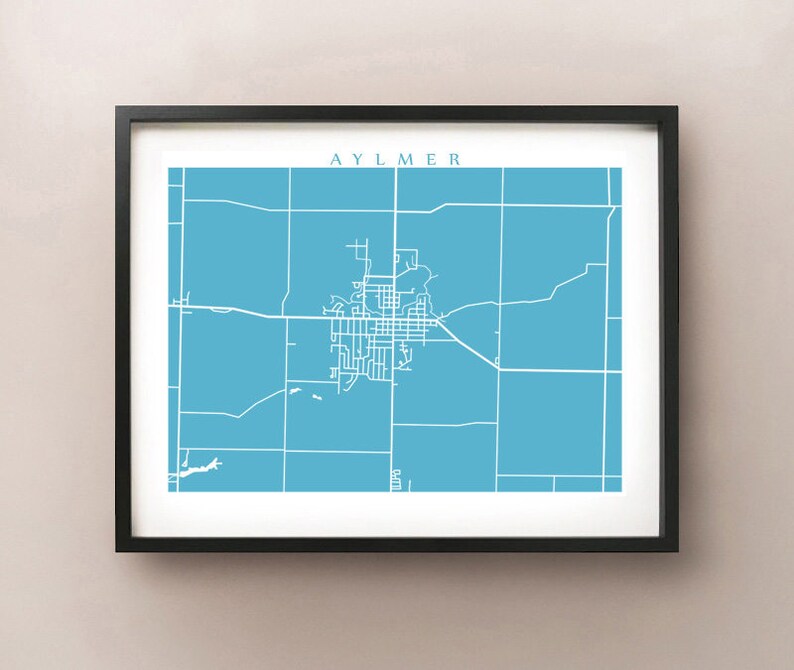 Aylmer, ON Map Print - Ontario Poster Art - Etsy