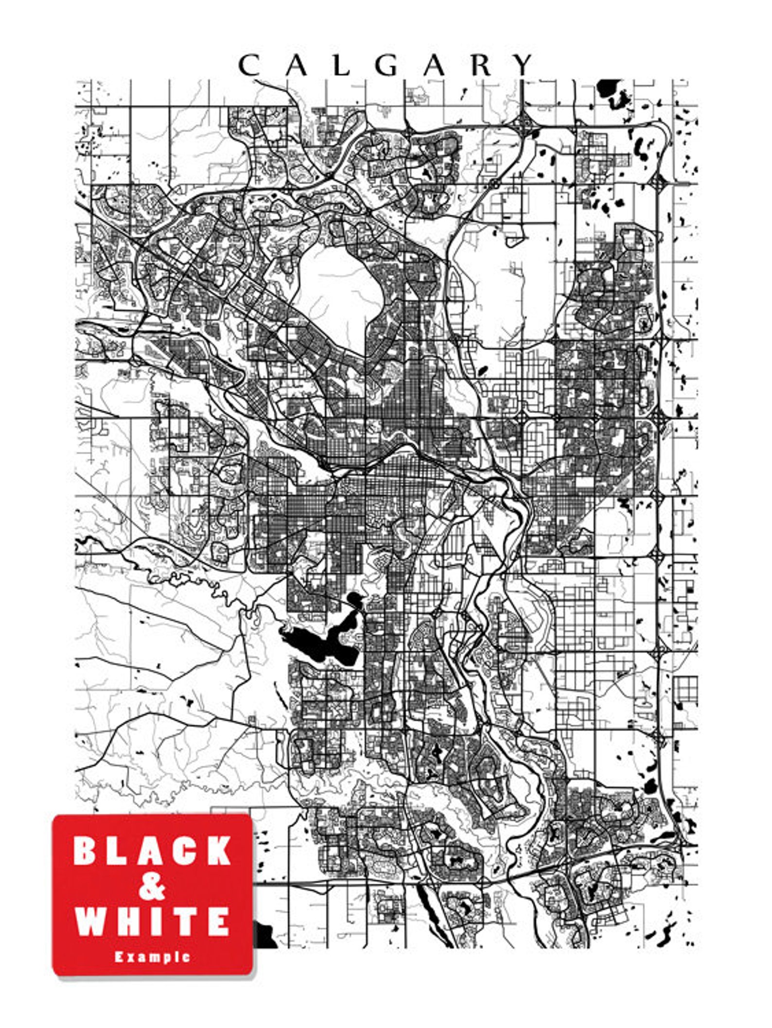 Calgary AB Map Art Print - Etsy