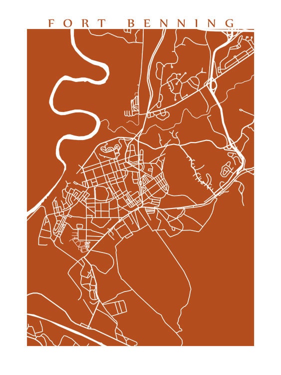 Fort Benning Map Print Georgia Poster - Etsy Canada
