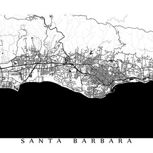 Santa Barbara Area Map - California Poster Print - Etsy