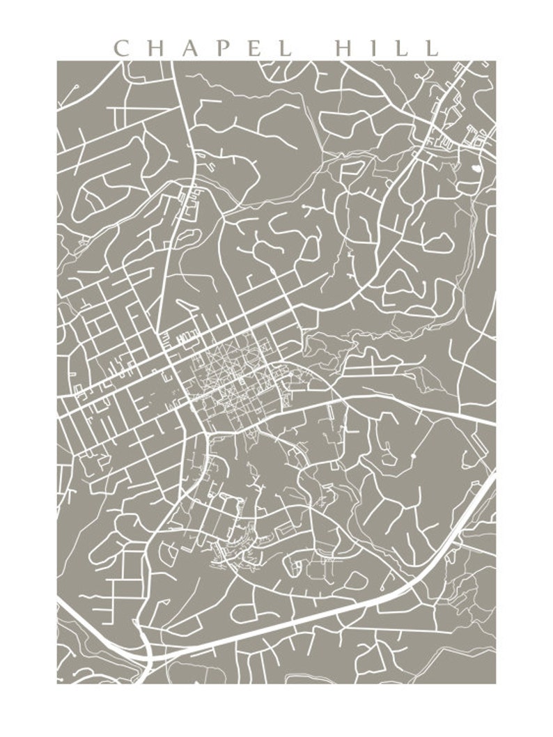 Chapel Hill Map Print - NC Poster - Etsy