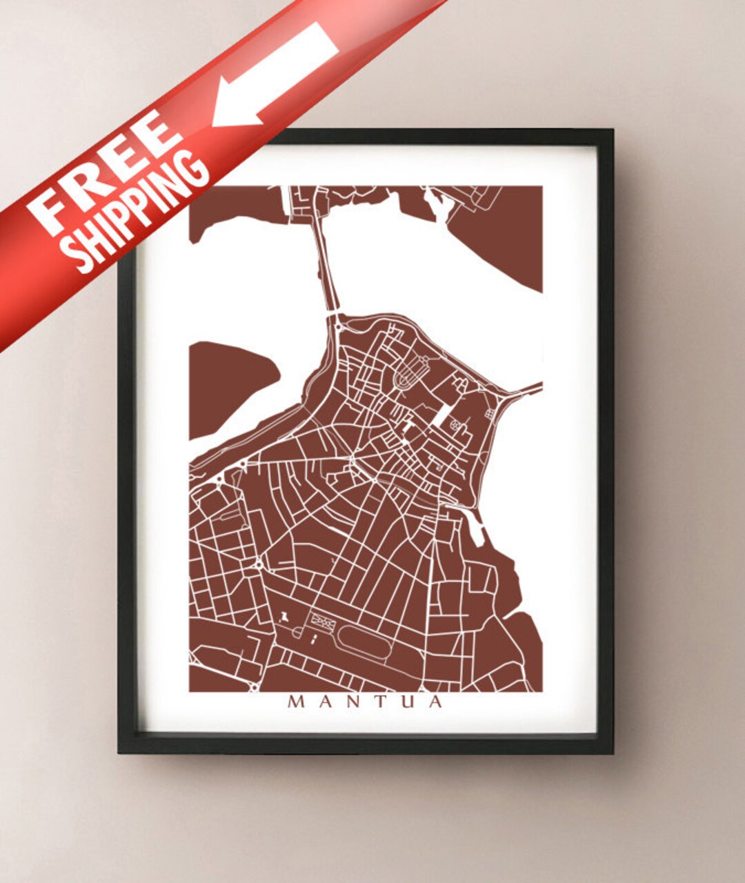 Mantua Map Art Print - Italy Poster - Etsy
