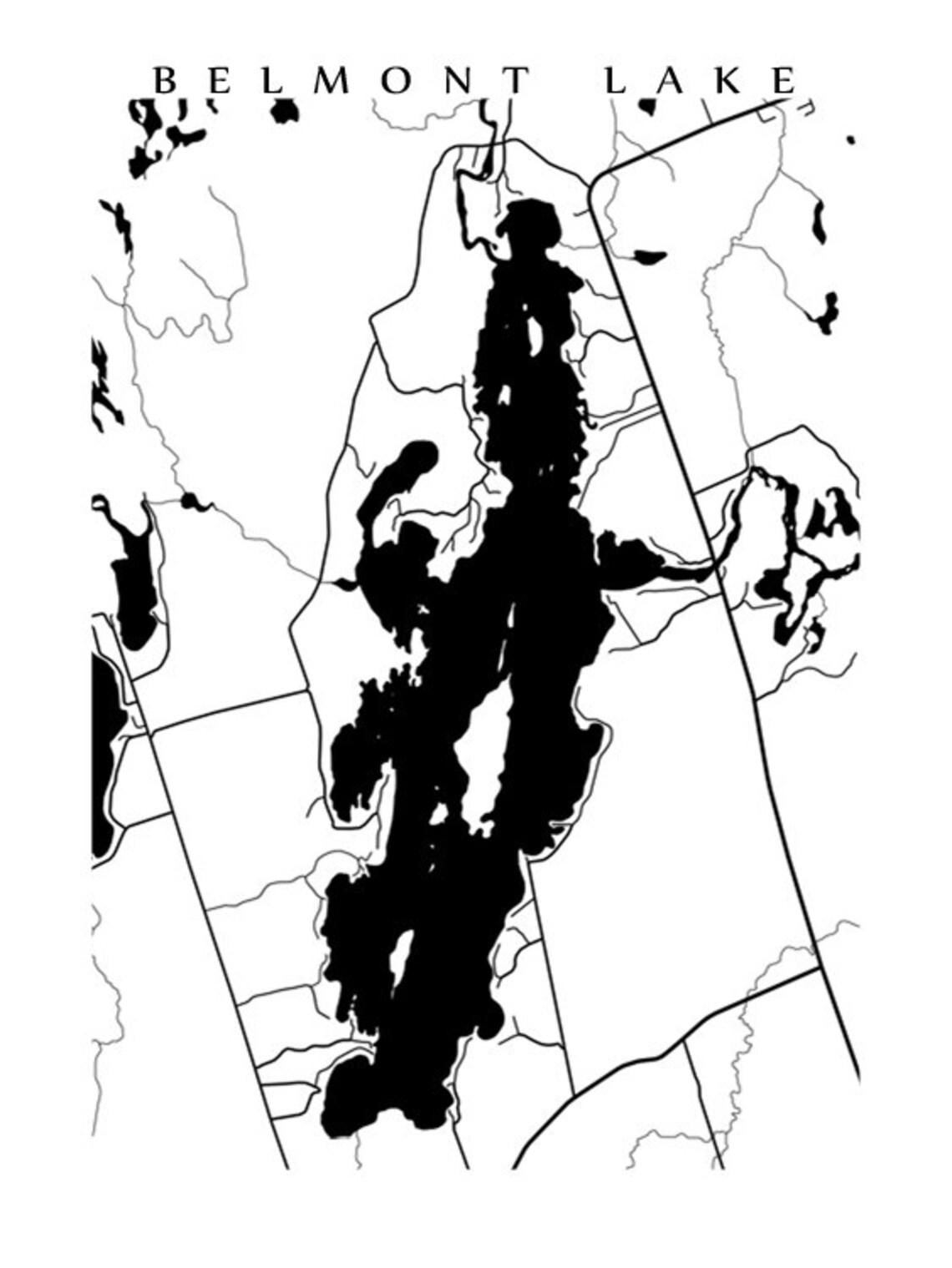 Belmont Lake Map Crowe River Print Peterborough County - Etsy