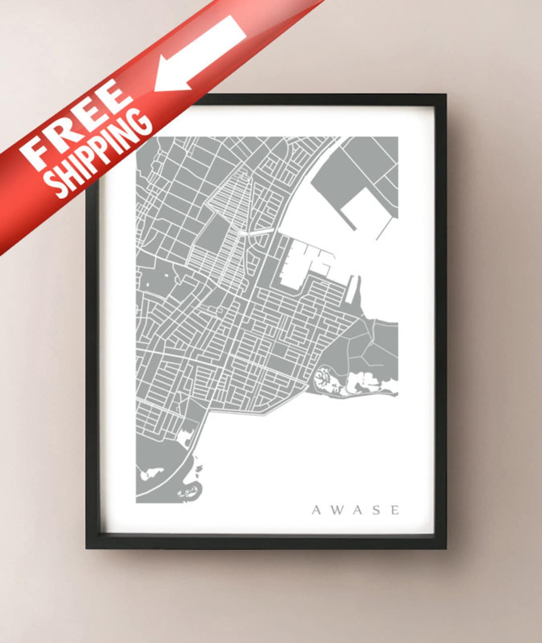 Awase, Okinawa Map Print - Japan Art Poster - 沖縄県 ウチナーチン - Etsy