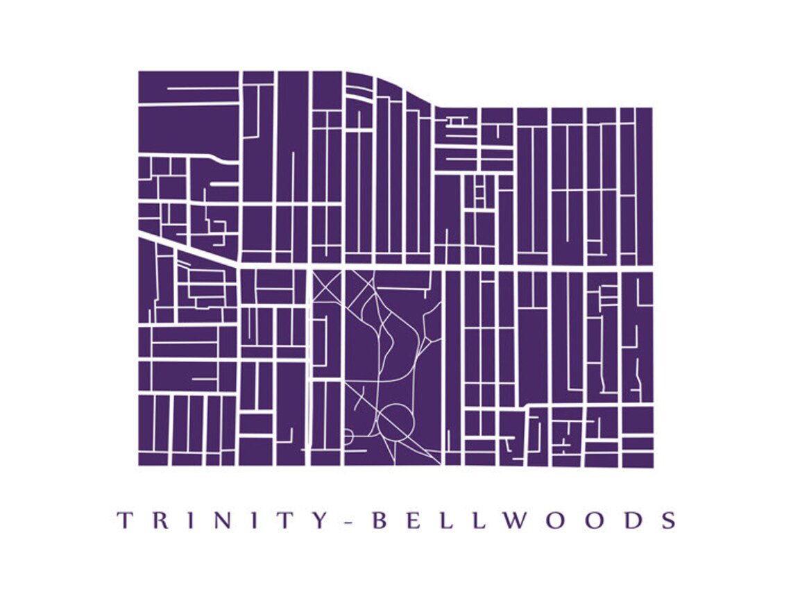 Trinity Bellwoods Map Toronto Neighbourhood Art Print | Etsy