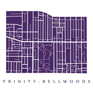 Trinity Bellwoods Map - Toronto Neighbourhood Art Print - Etsy