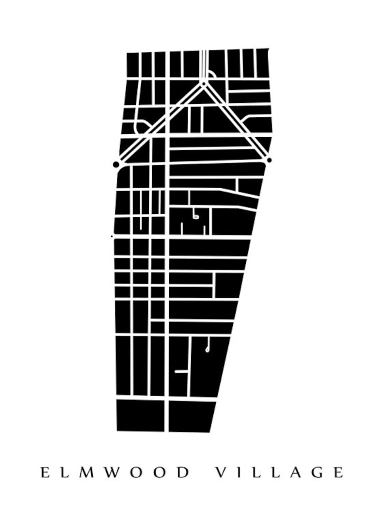 Elmwood Village Map Buffalo Neighborhood Art Print - Etsy