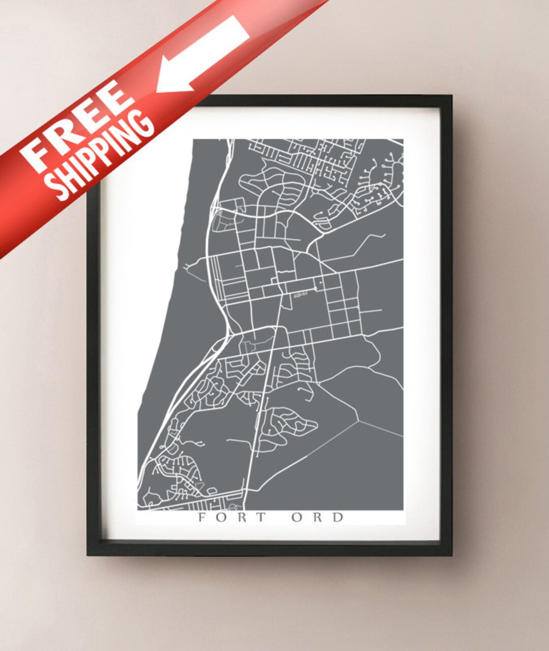 Fort Ord Map Print - California Art Poster - Etsy