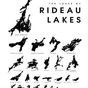 Lakes of Rideau Lakes - Ontario Map Print - Etsy
