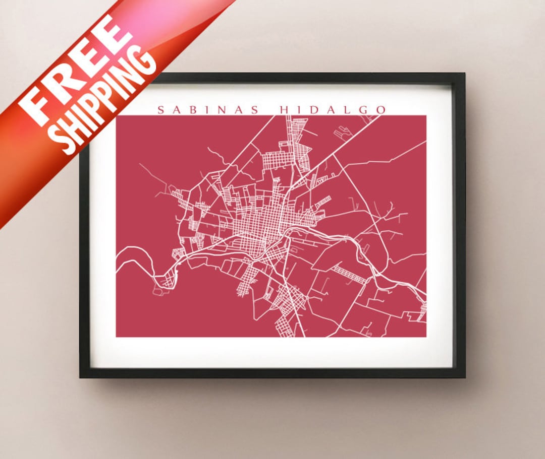 Sabinas Hidalgo, Mexico Map Art Print - Etsy