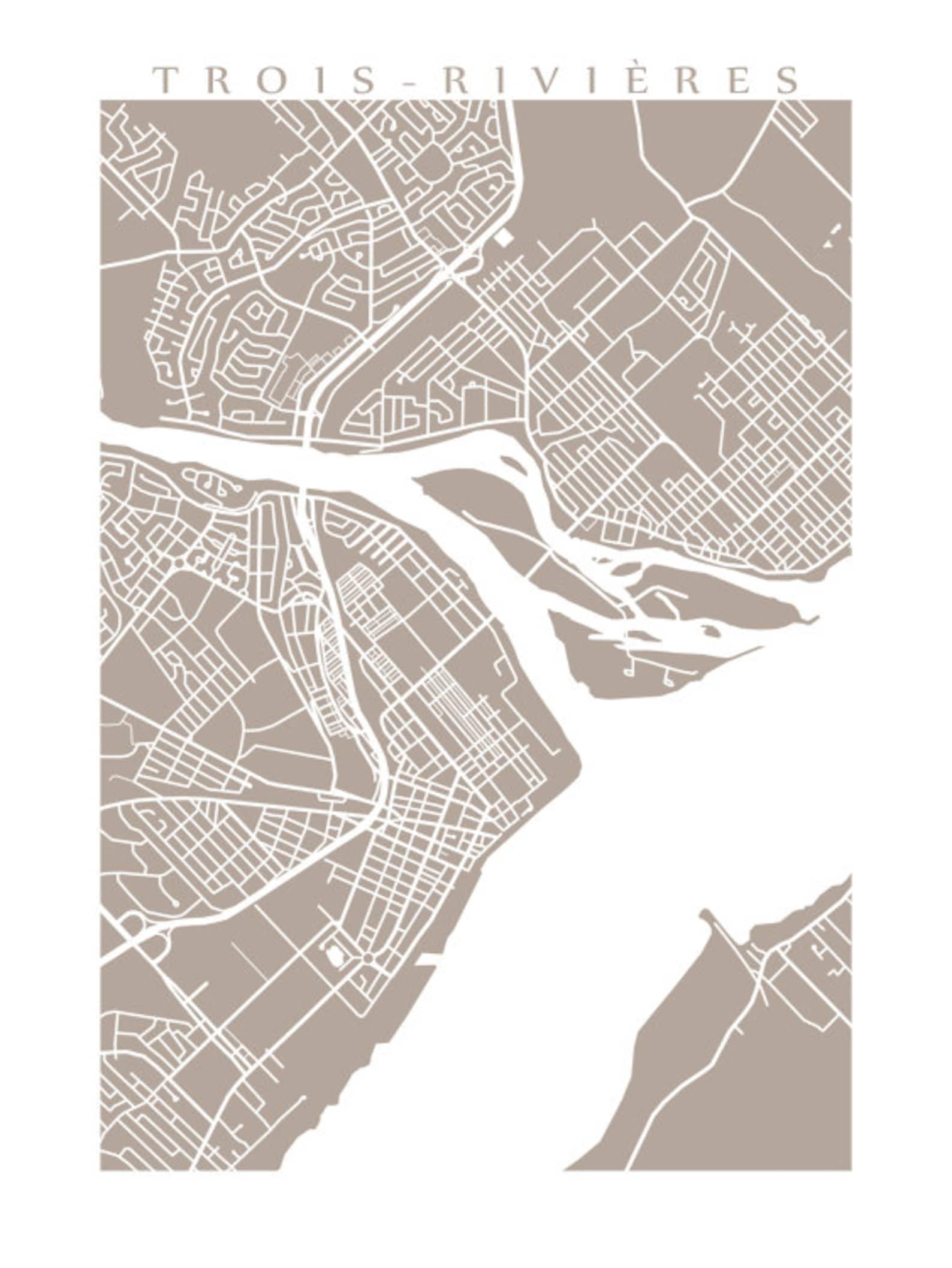 Trois-rivières Map Print - Etsy
