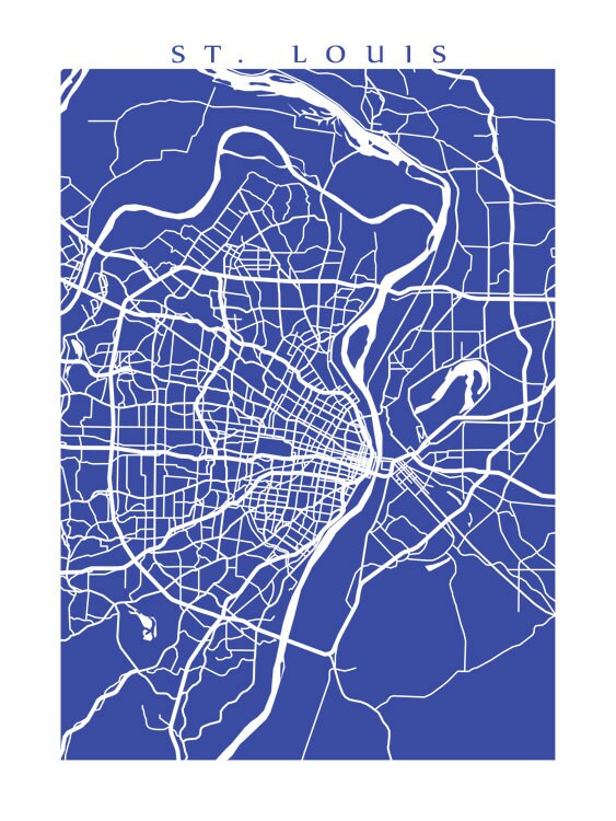 St. Louis Map Print Missouri Poster Art - Etsy