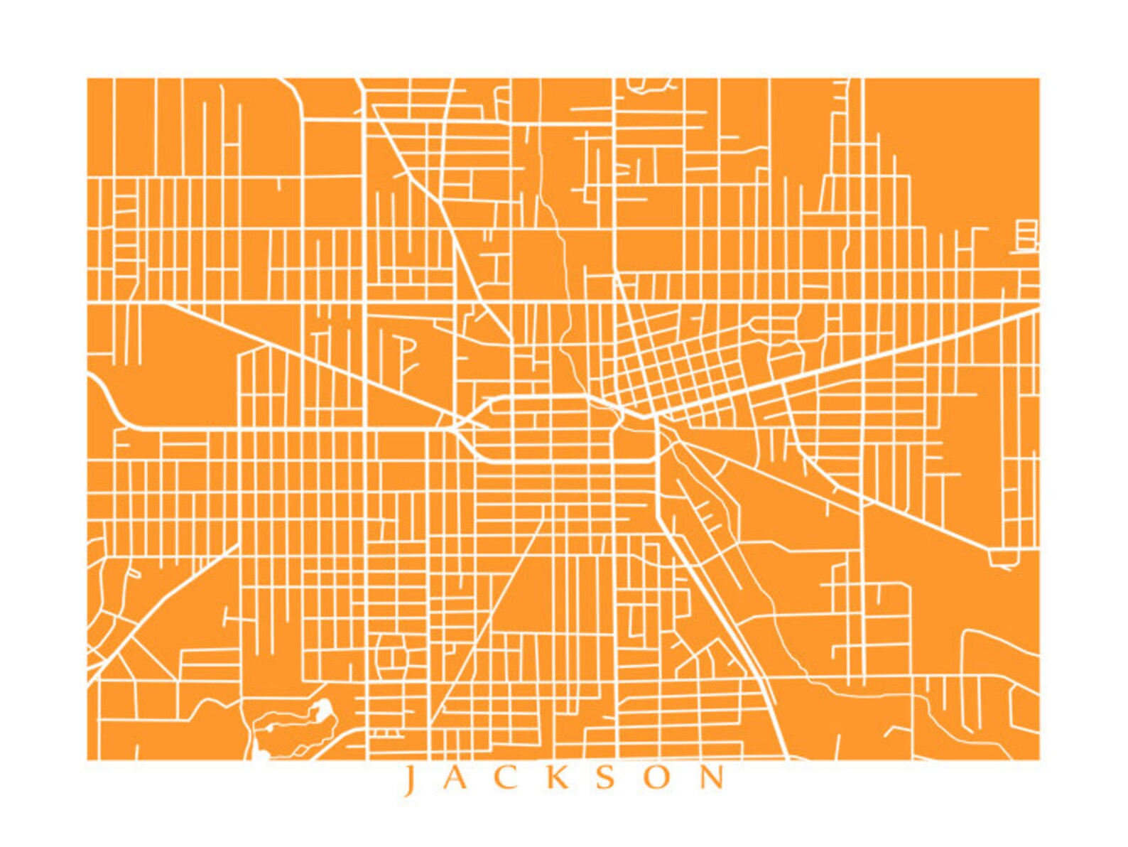Jackson Map Print Michigan Poster - Etsy