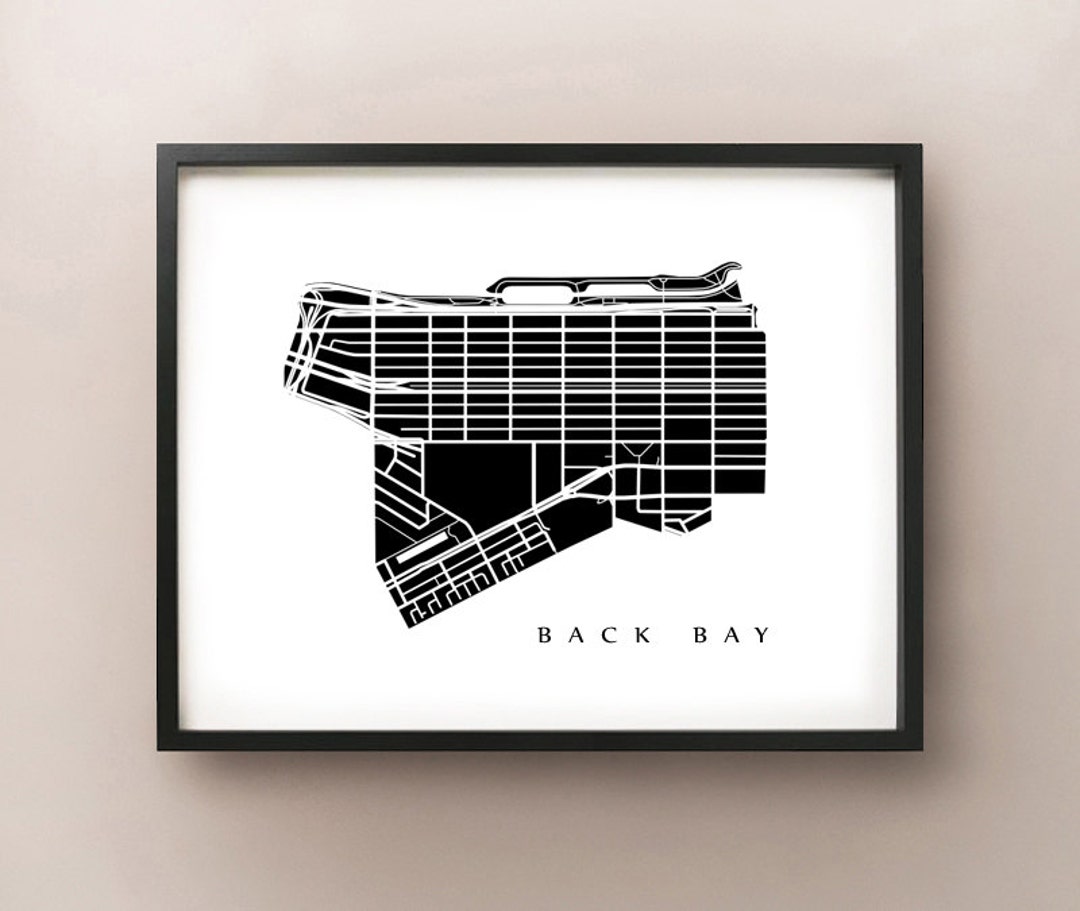 Back Bay Neighborhood Map Print - Boston, Massachusetts - Etsy