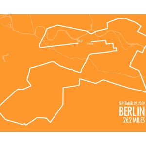 Berlin Marathon Map Print 2019 - Etsy