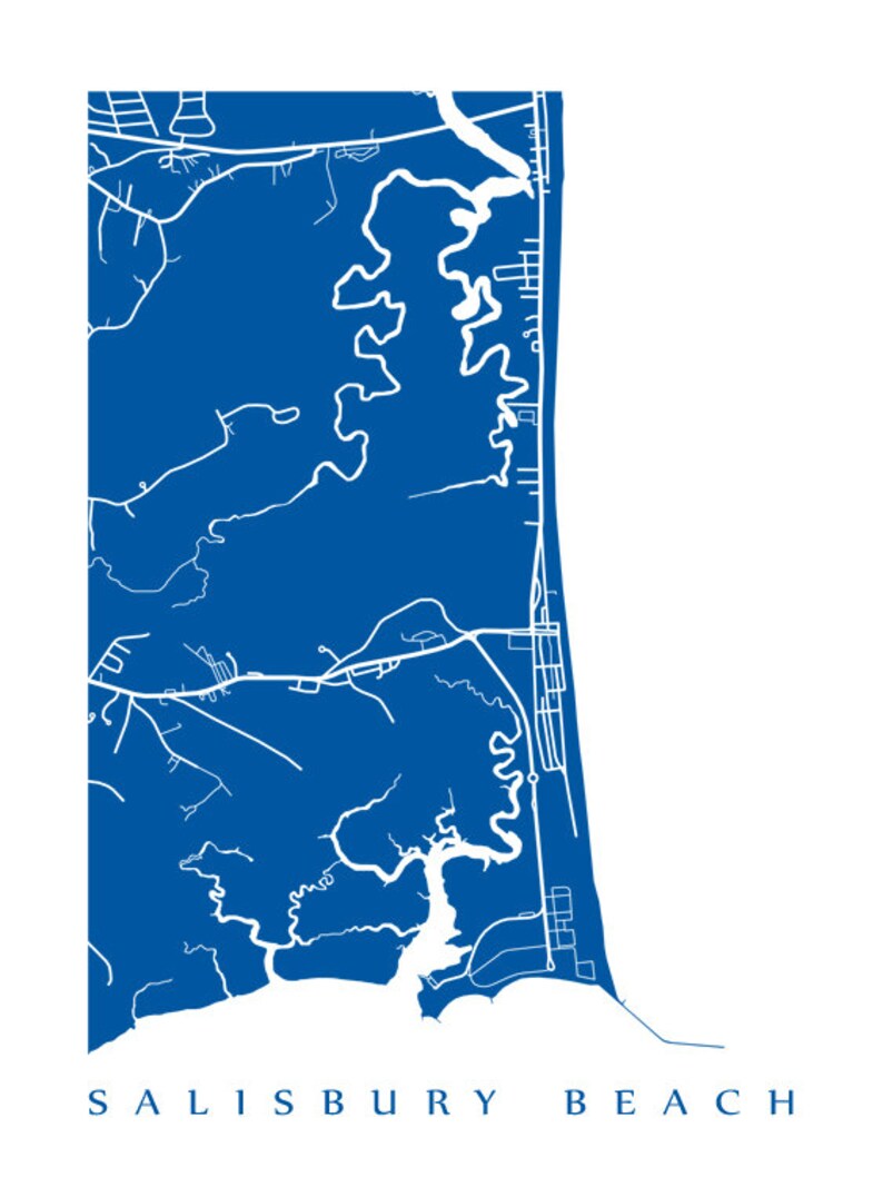 Salisbury Beach Massachusetts Map Print - Etsy