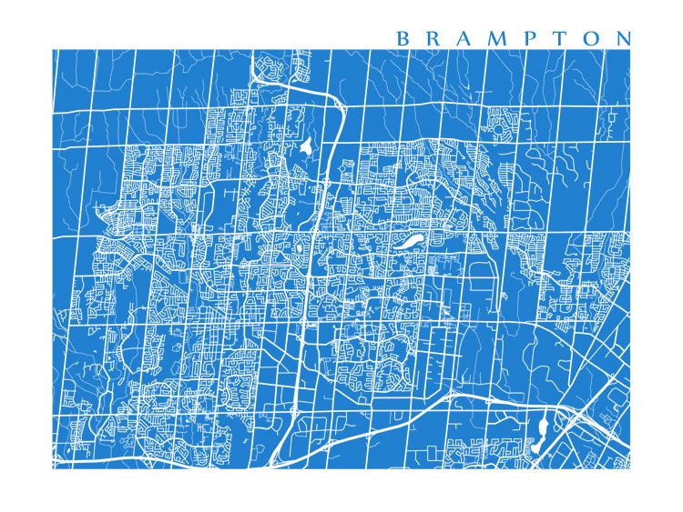 Brampton Map Print Ontario Canada Art Poster - Etsy
