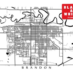 Brandon, MB Map Print - Manitoba Poster - Etsy