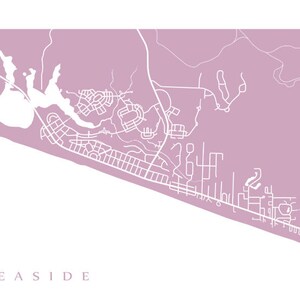 Seaside, FL Map Print - Seaside and Seagrove Beach, Florida Poster - Etsy
