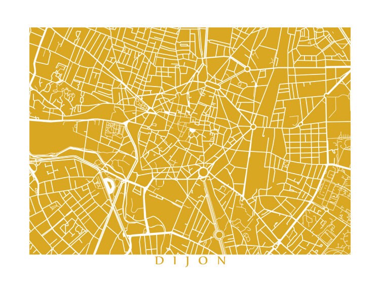 Dijon Map Print France Art Poster - Etsy