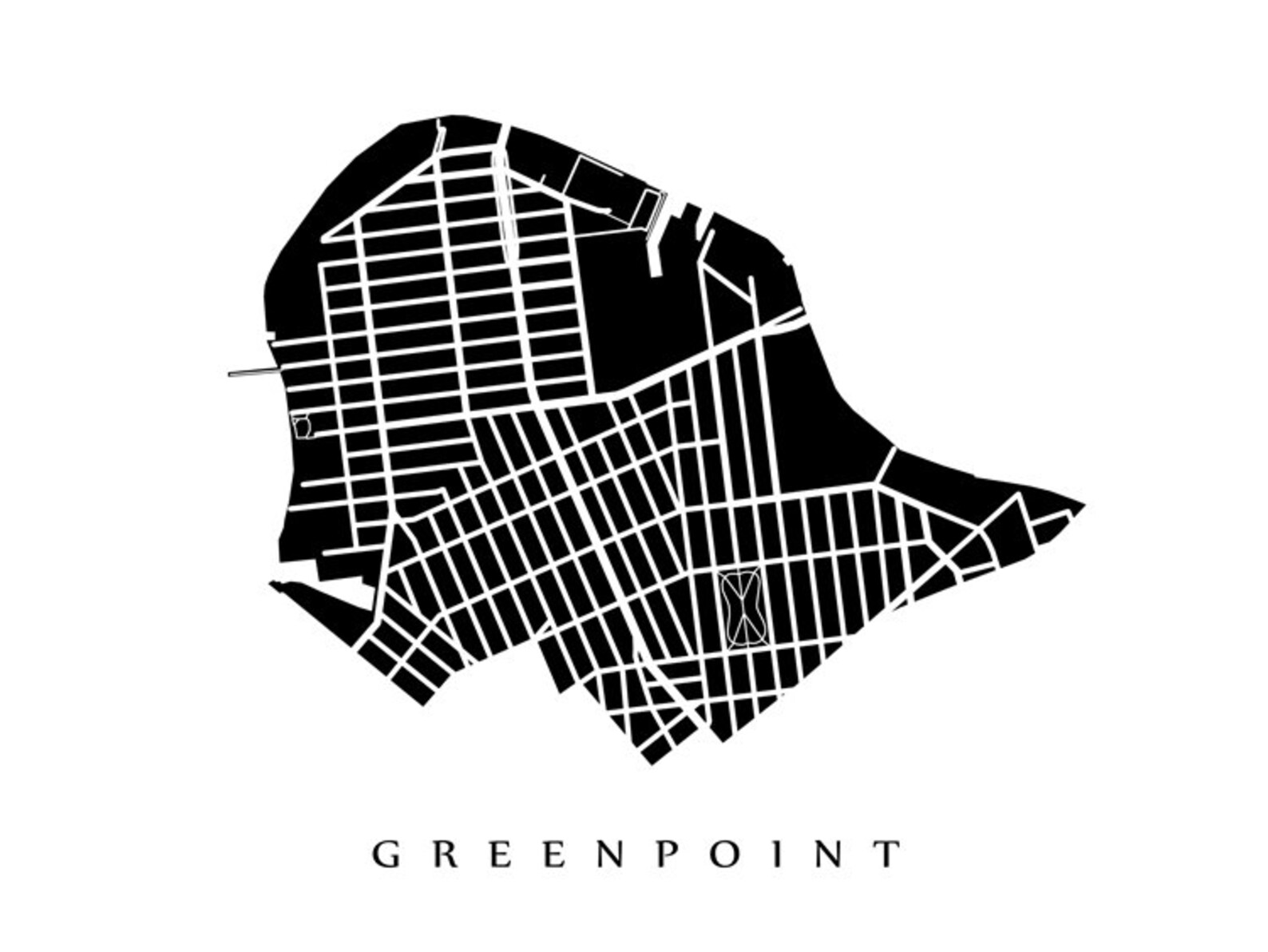 Greenpoint Map Brooklyn NYC Neighborhood Art Print | Etsy