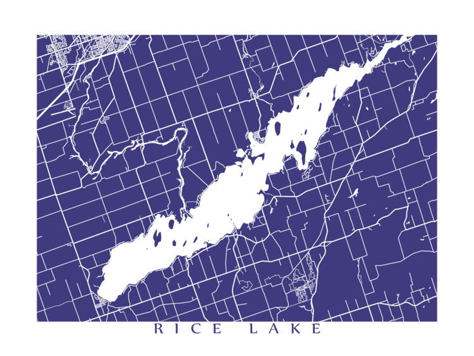 Rice Lake, ON Map Print - Ontario Art - Etsy