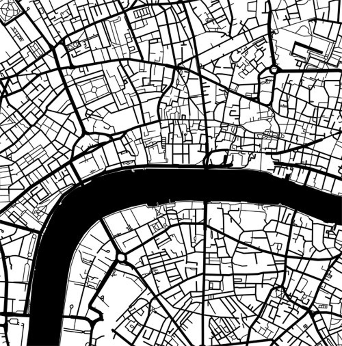 London Map - Black and White Wall Art, England Art Poster - Etsy Canada