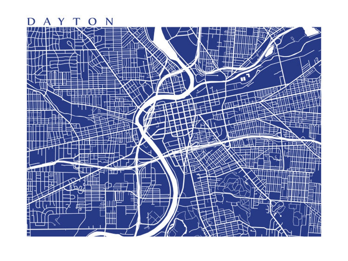 Dayton Map Print Ohio Poster | Etsy