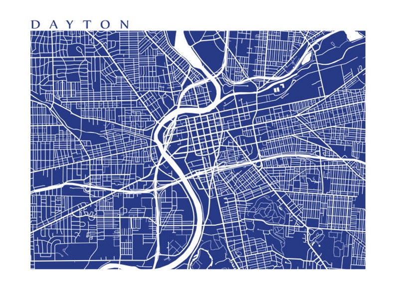 Dayton Map Print Ohio Poster | Etsy