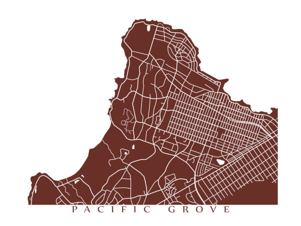 Pacific Grove Map Print California Art Poster | Etsy