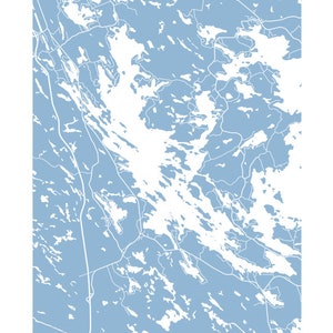 Lake Joseph Map - Muskoka Ontario Poster Art - Etsy