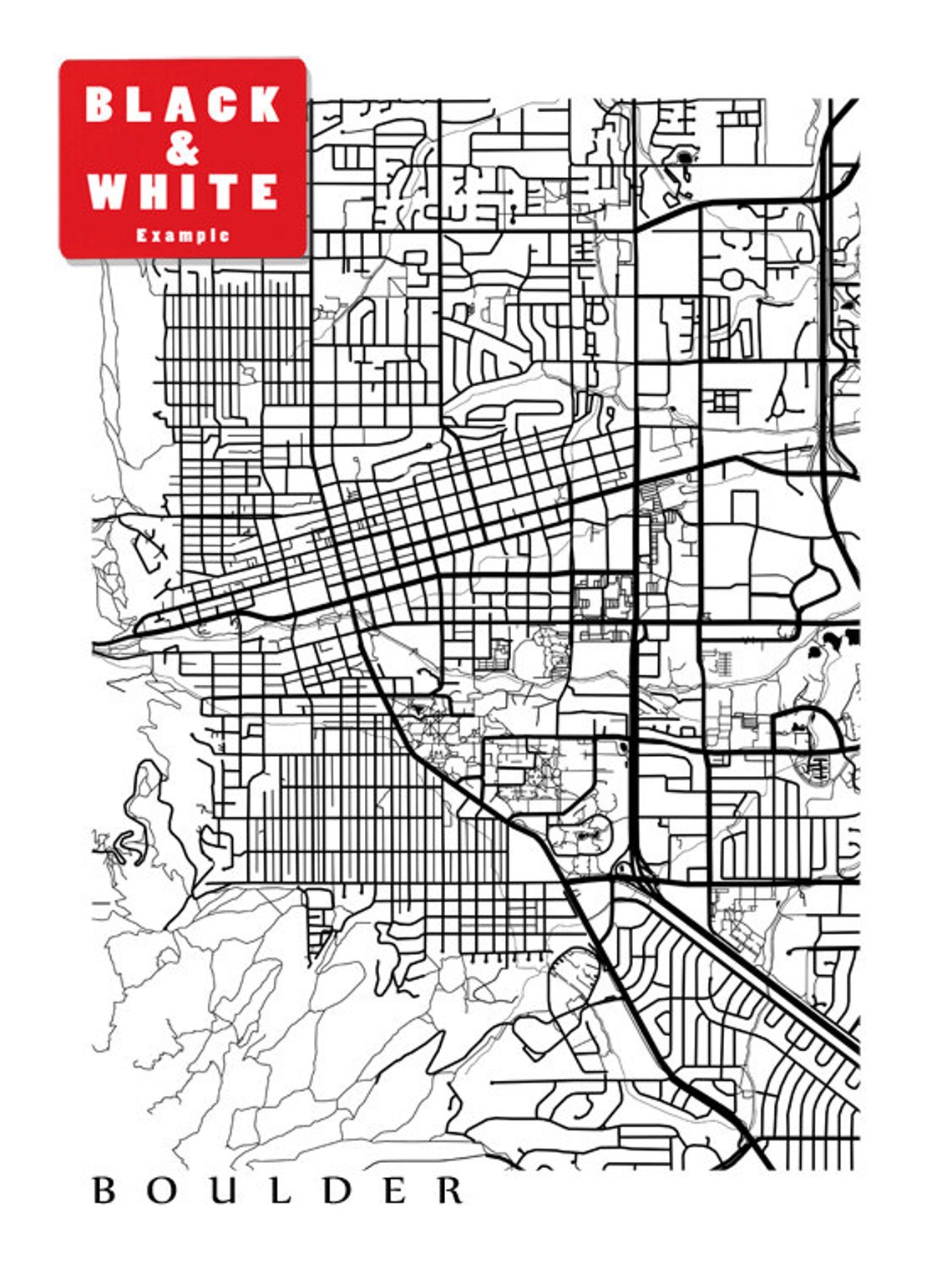Boulder Map Print - Etsy Canada