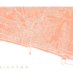 Brighton Map Print - UK Wall Art - England Poster - Etsy