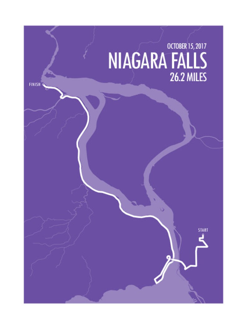 2017 Niagara Falls International Marathon Route Map Print - Etsy