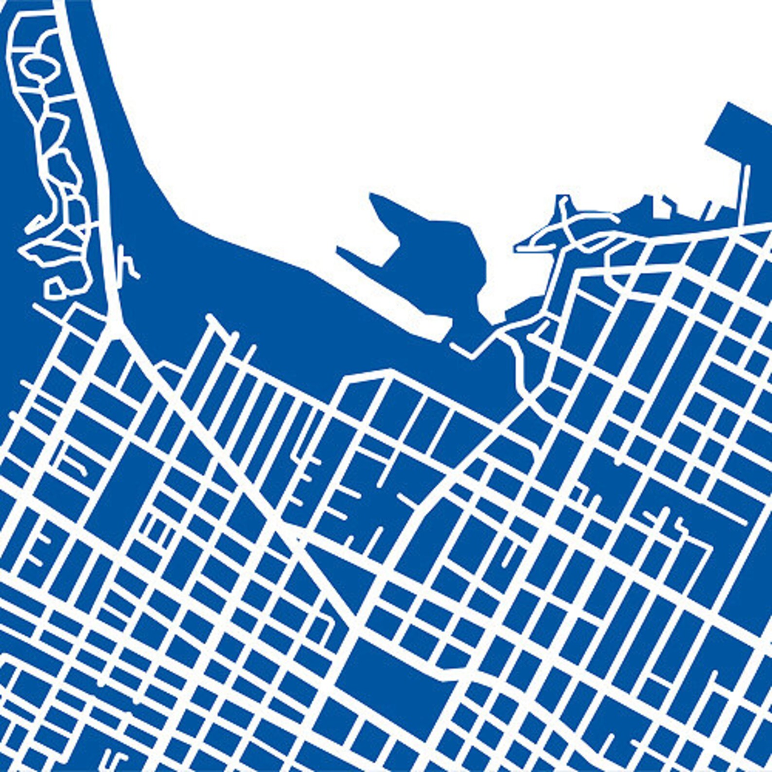 Downtown Hamilton City Map Art Print | Etsy