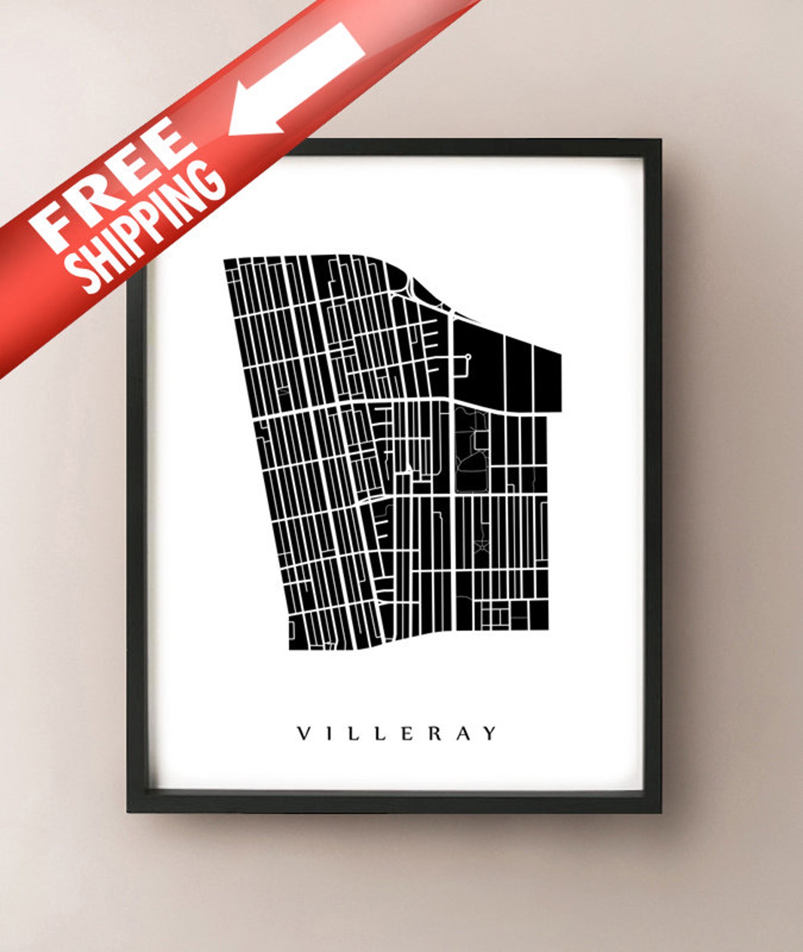 Villeray Map Montreal Neighbourhood Art Print - Etsy