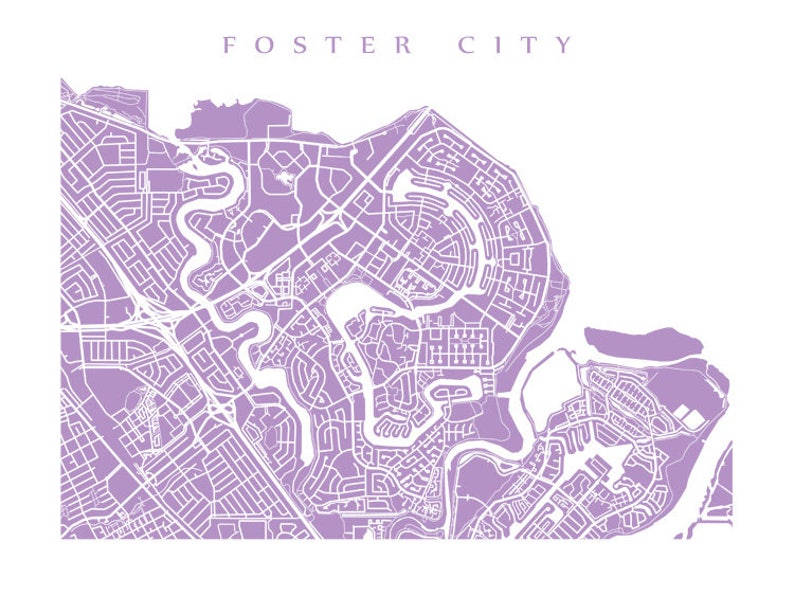 Foster City, CA Map - Bay Area, California Poster Print - Etsy